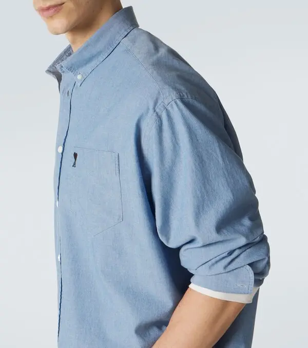 AMI Paris De Cœur Cotton Chambray Shirt