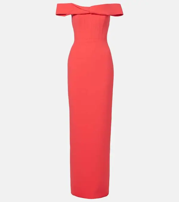 Rachel Gilbert Rydell Off-shoulder Gown - Orange