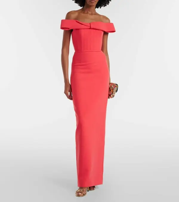 Rachel Gilbert Rydell Off-shoulder Gown - Orange