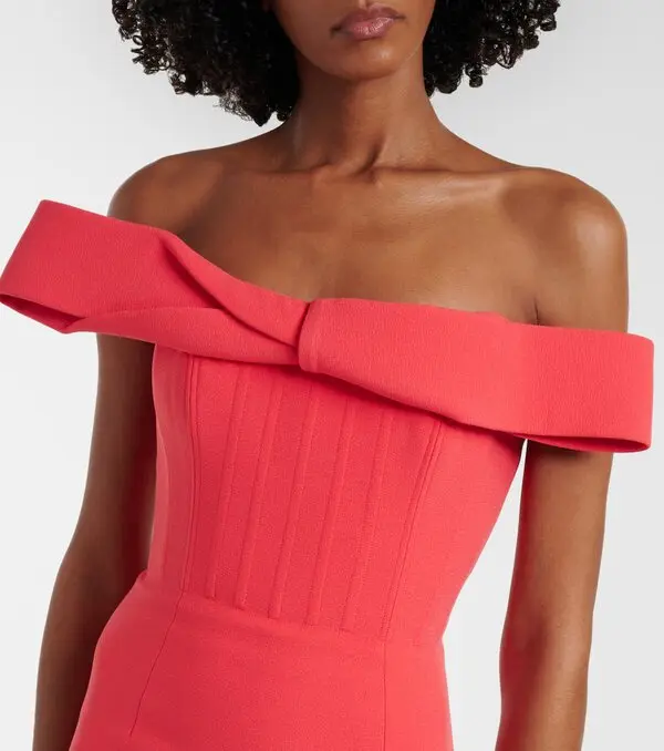 Rachel Gilbert Rydell Off-shoulder Gown - Orange