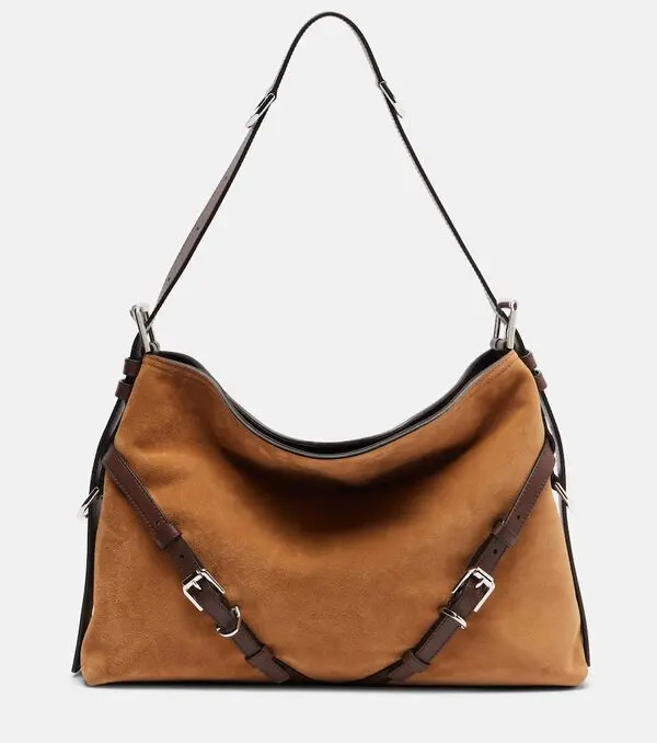 Givenchy Voyou Medium Suede Shoulder Bag - Brown