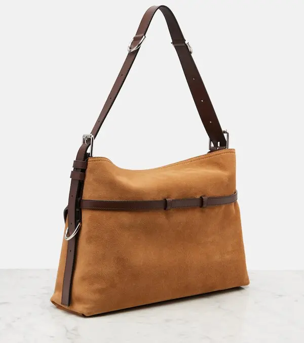 Givenchy Voyou Medium Suede Shoulder Bag - Brown
