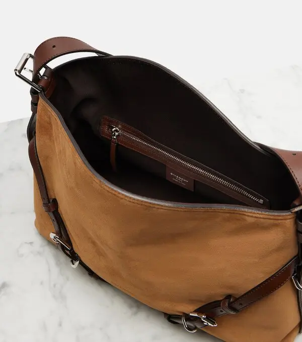 Givenchy Voyou Medium Suede Shoulder Bag - Brown