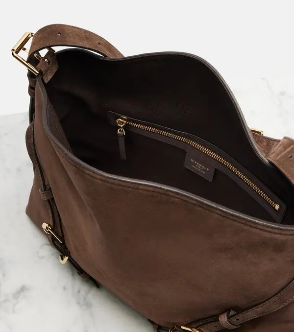 Givenchy Voyou Medium Suede Shoulder Bag - Brown