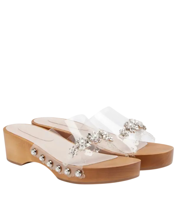 Simone Rocha Embellished Clogs - Transparent