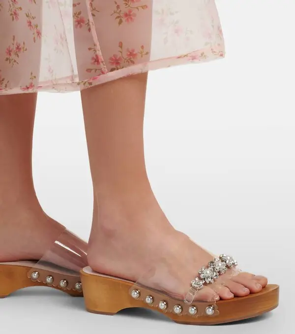 Simone Rocha Embellished Clogs - Transparent