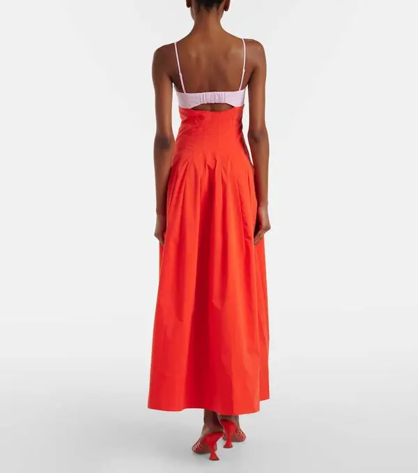 Simkhai Maddy Cotton-blend Poplin Midi Dress - Red