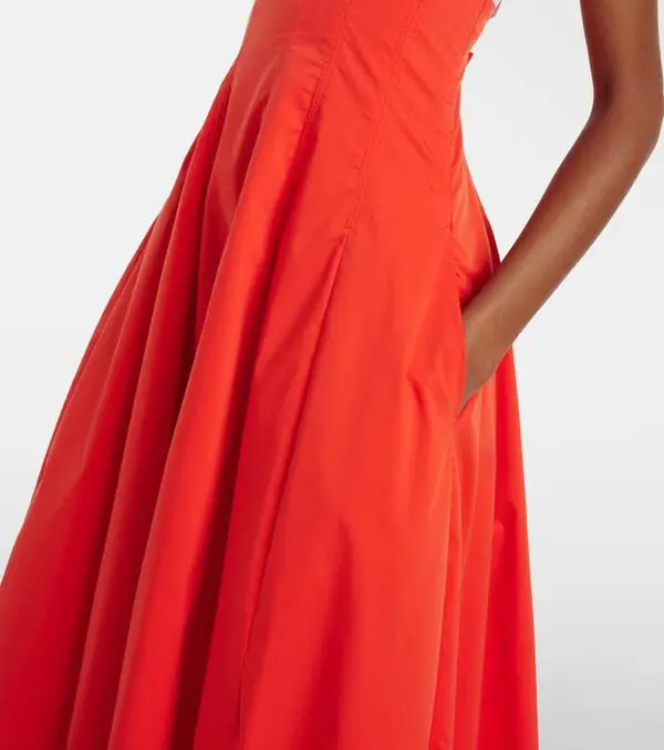 Simkhai Maddy Cotton-blend Poplin Midi Dress - Red