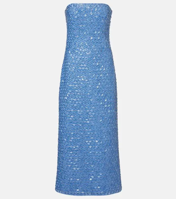 Simkhai Vanessa Embellished Bustier Gown - Blue