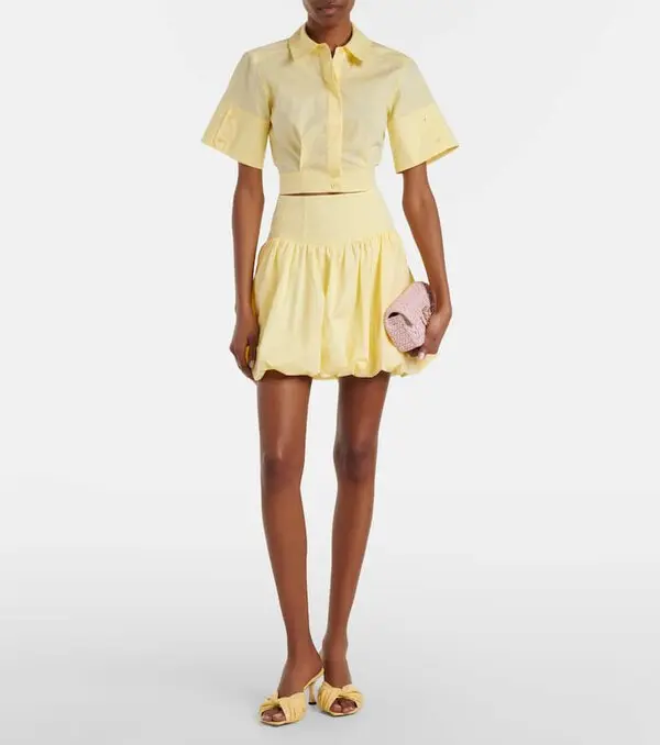 Simkhai Pippa Cotton-blend Poplin Miniskirt - Yellow