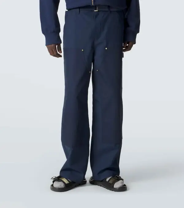 Sacai Belted Wide-leg Pants - Blue