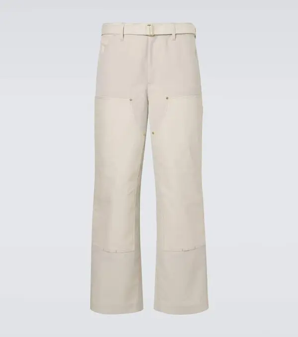 Sacai Belted Wide-leg Pants - White