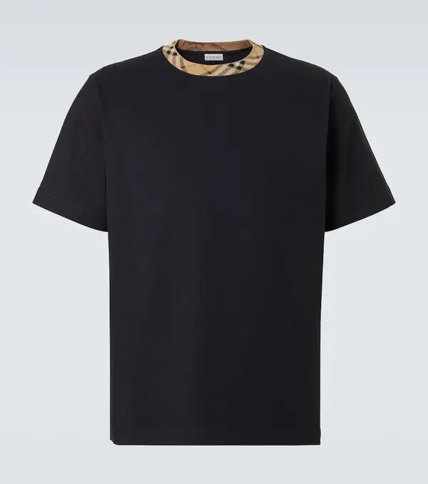 Burberry Check Cotton Jersey T-shirt - Black