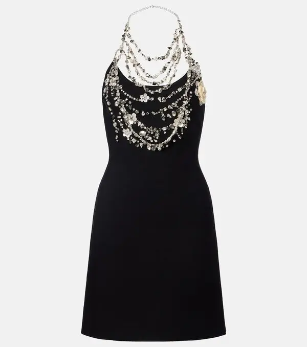 Oscar De La Renta Embellished Minidress - Black