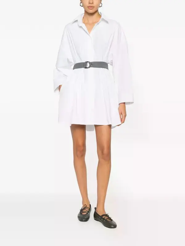 Maje Belted Cotton Mini Dress