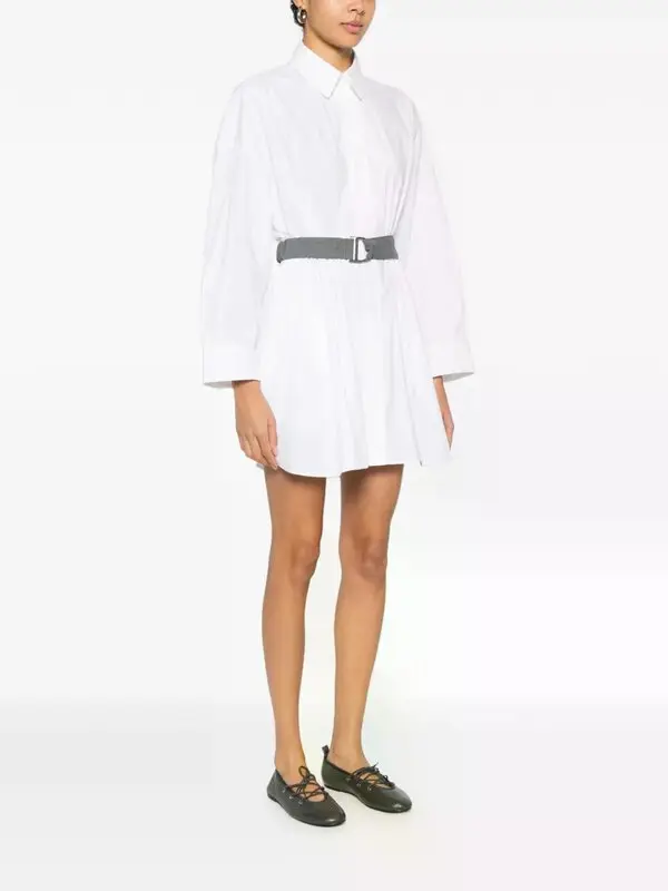 Maje Belted Cotton Mini Dress