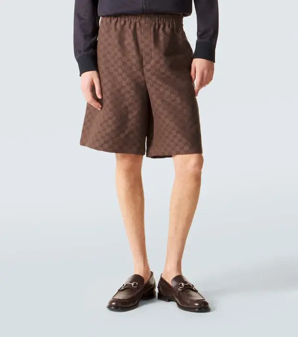Gucci Gg Canvas Bermuda Shorts - Brown