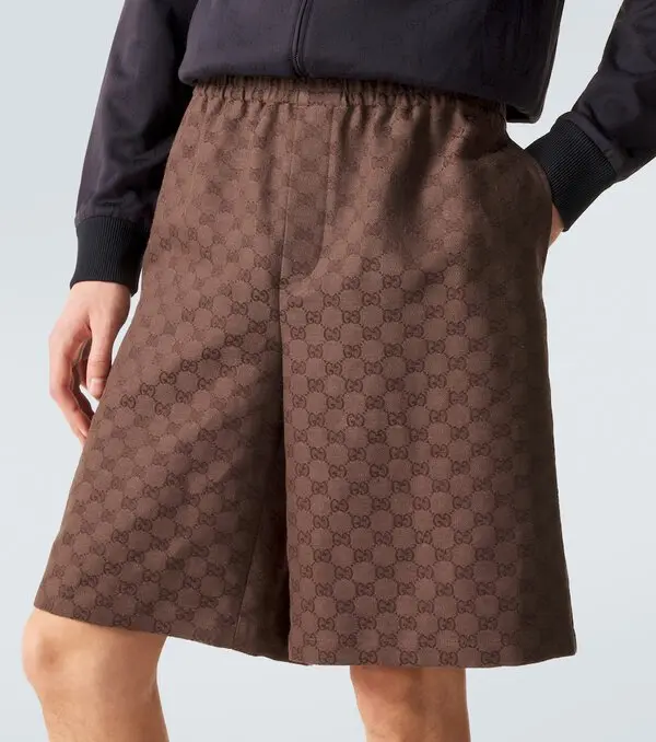 Gucci Gg Canvas Bermuda Shorts - Brown