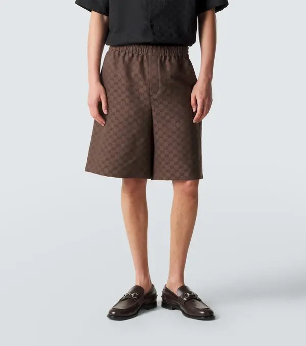 Gucci Gg Canvas Bermuda Shorts - Brown