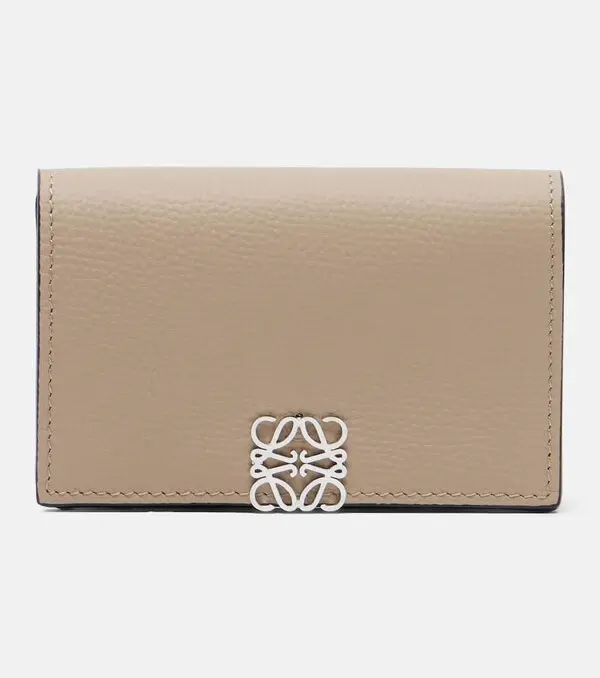Loewe Anagram Small Leather Card Holder - Beige