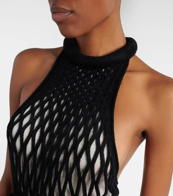 Givenchy Halterneck Open-back Mesh Midi Dress