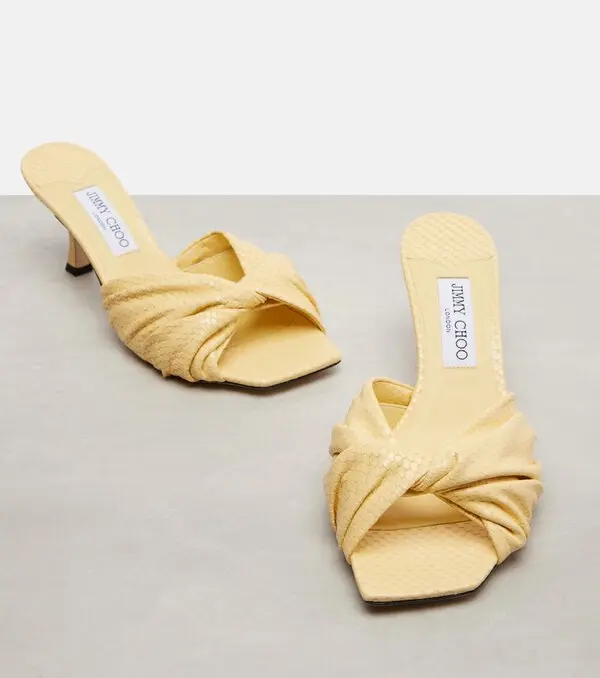 JIMMY CHOO Skye Twist Leather Mules