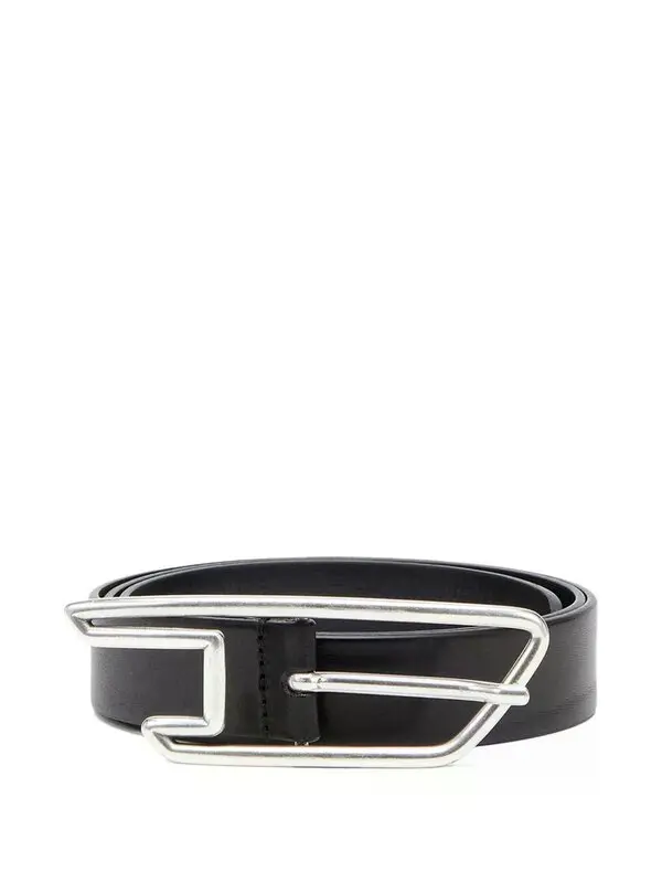 DIESEL B-d Line 30 Logo-buckle Leather Belt - Black