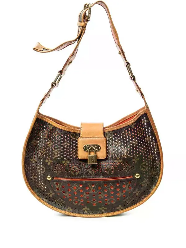 LOUIS VUITTON 2006 Demi Lune Pierced-monogram Shoulder Bag