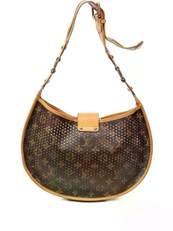 LOUIS VUITTON 2006 Demi Lune Pierced-monogram Shoulder Bag