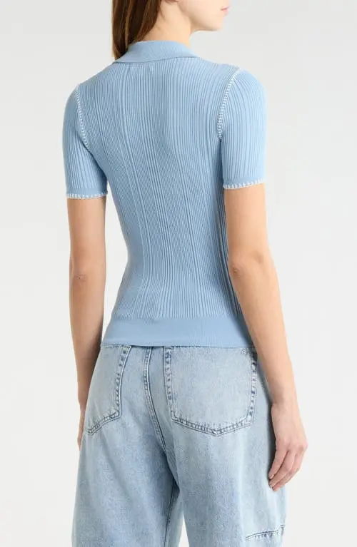 Rag & Bone Harper Whipstitch Detail Short Sleeve Cardigan