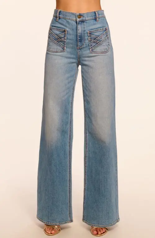 Ramy Brook Heidi Patch Pocket High-waist Wide-leg Jeans