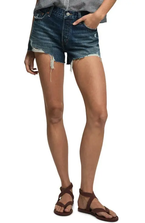Lucky Brand High Waist Denim Mom Shorts - Hidden