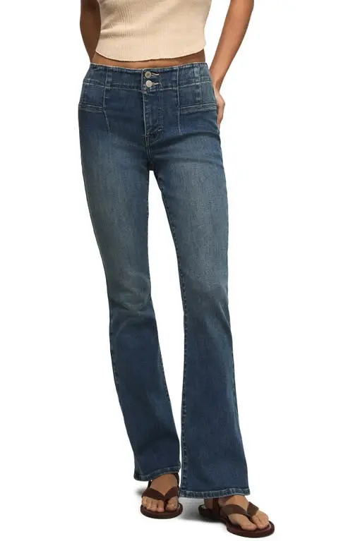 Lucky Brand Stevie Seamed High Waist Flare Jeans - Princess Wash
