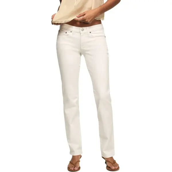Lucky Brand Sweet Mid Rise Straight Leg Jeans - Bright White