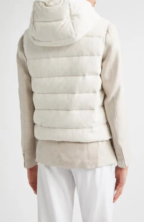 Eleventy Hooded Down Puffer Vest - 00 Ivory