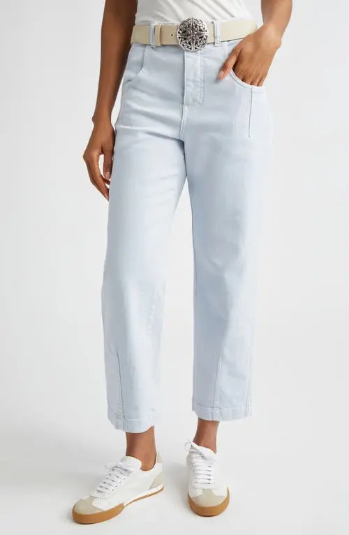 Eleventy Garment-dyed Flare Leg Bull Denim Jeans - 130 Sky Blue