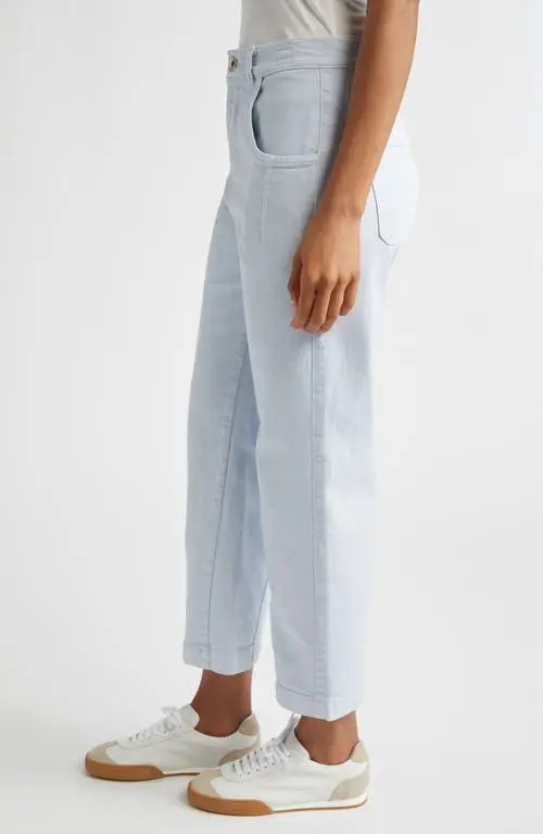 Eleventy Garment-dyed Flare Leg Bull Denim Jeans - 130 Sky Blue