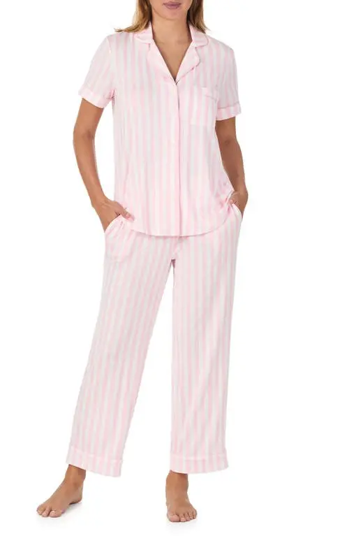Kate Spade New York Print Crop Pajamas - Pink/white