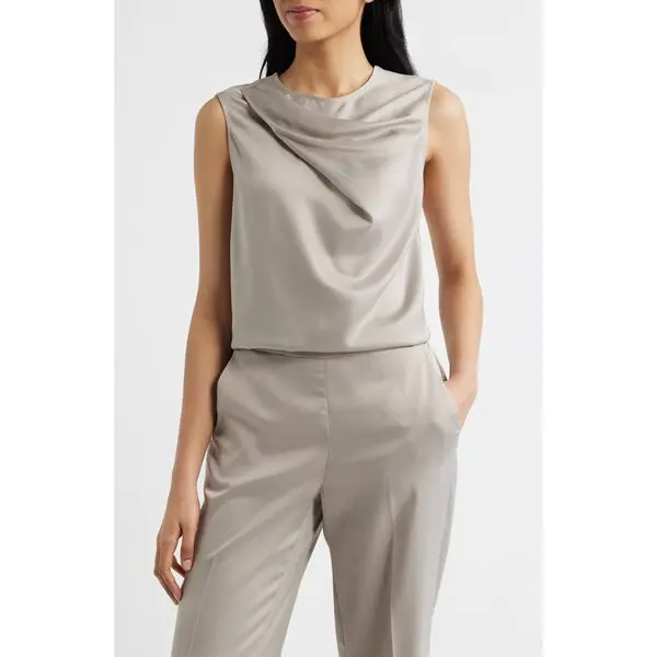 Anne Klein Asymmetric Sleeveless Cowl Neck Top