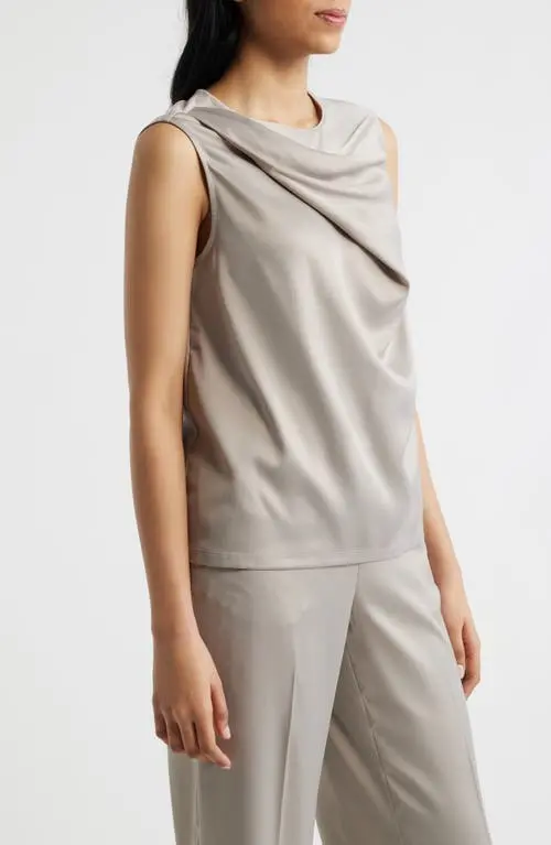 Anne Klein Asymmetric Sleeveless Cowl Neck Top