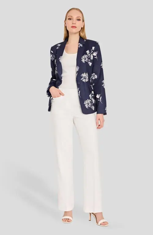 TAHARI ASL Floral One-button Blazer
