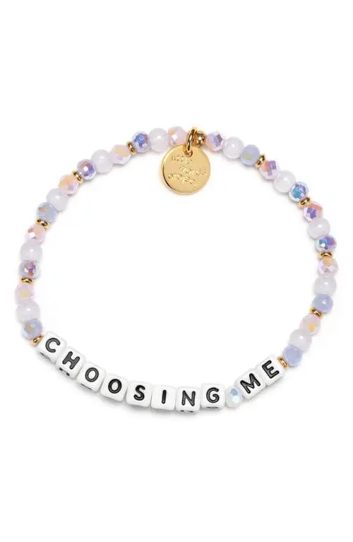 LITTLE WORDS PROJECT Choosing Me Beaded Stretch Bracelet - White