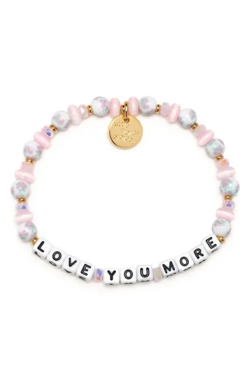 LITTLE WORDS PROJECT Love You More Beaded Stretch Bracelet - White