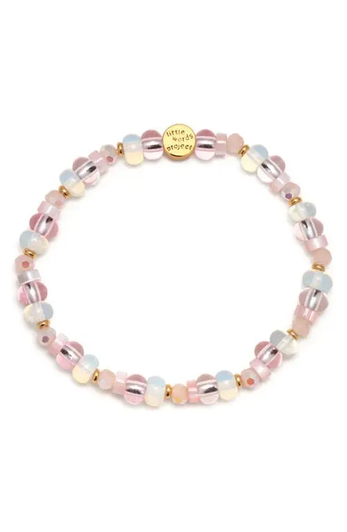 LITTLE WORDS PROJECT Cherub Valentine Beaded Stretch Bracelet - White