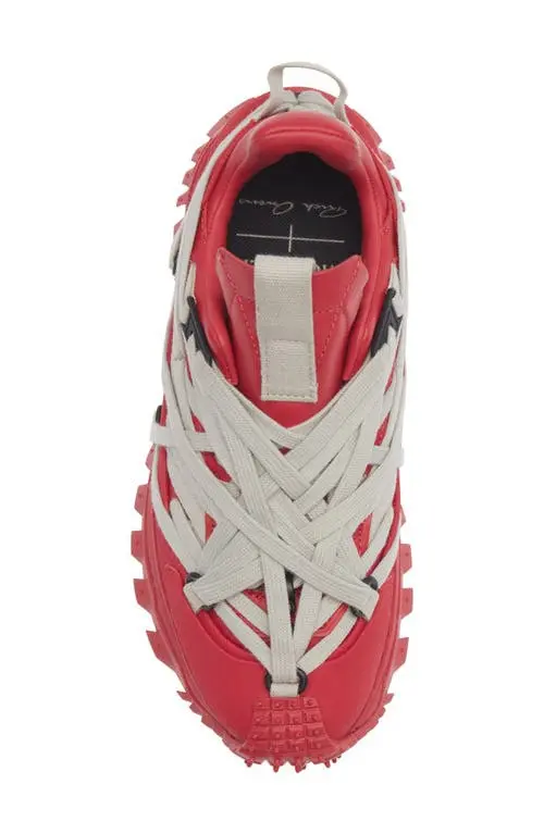 Moncler Trailgrip Megalace Low Top Sneaker - Red