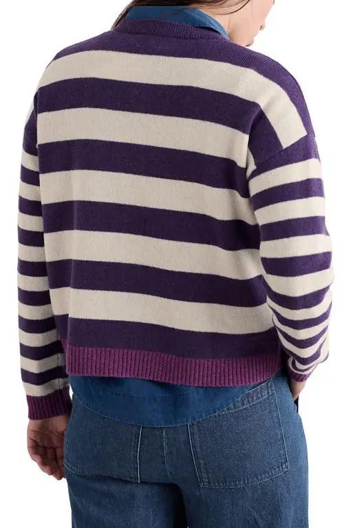 SEASALT CORNWALL Pinwell Stripe Lambswool Blend Cardigan