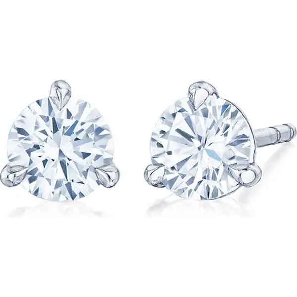 Kwiat Round Diamond & Platinum Stud Earrings - White