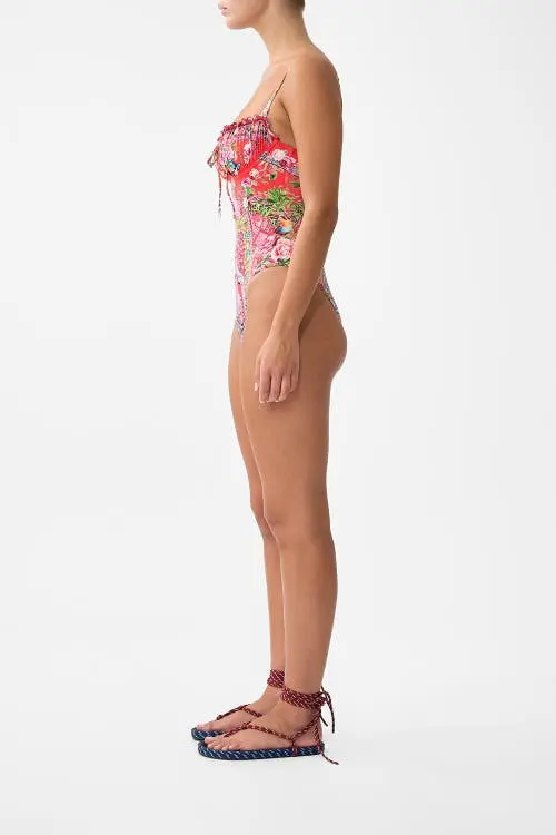 Camilla Ruched Cup Underwire One Piece With Front Tie