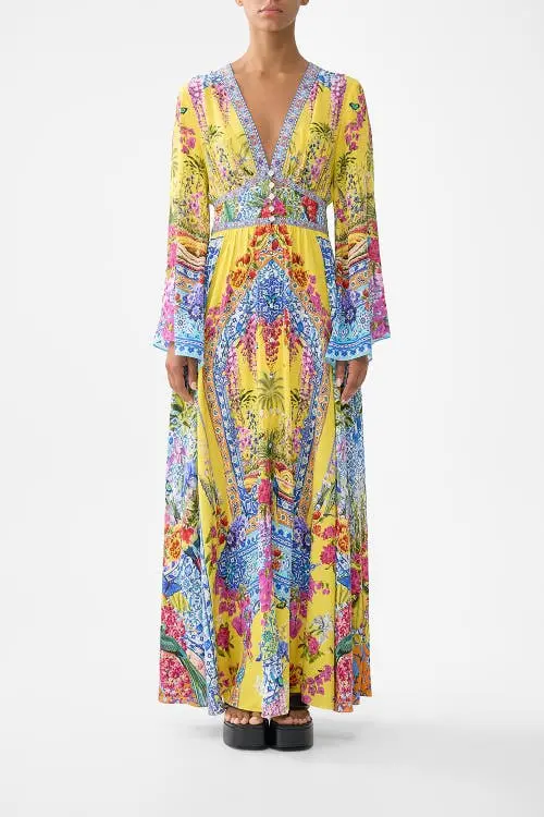 Camilla Kimono Sleeve Dress With Shirring Detail - Sultanahmet Summer