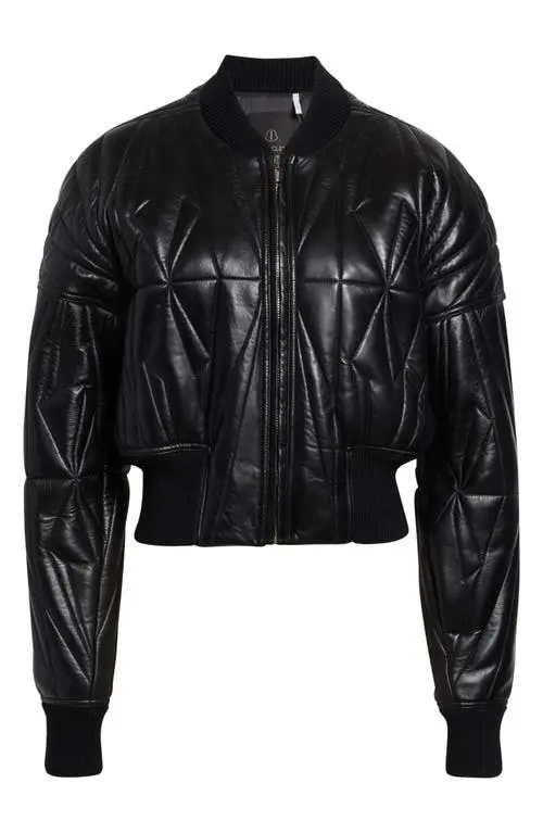 Moncler X Rick Owens Geocamo Leather Bomber Jacket - Black